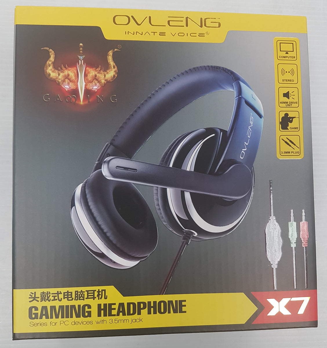 Ovleng Innate Voice X7 Headphone with Microphone with 3.5mm Jacks for