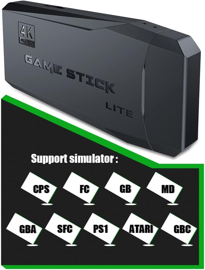 Retro Games Built-in Multi Emulators TV Stick, Game Box with 2 Game Co