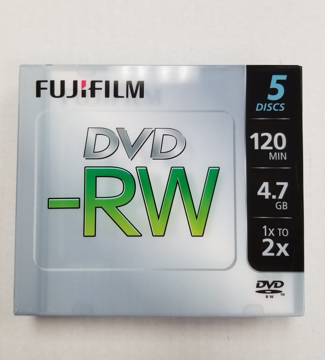 Fujifilm DVD-RW Re-Writable Pack of 5 Discs, 4.7GB 120 Minutes 1x to 2