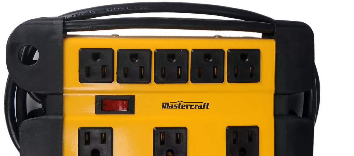 Mastercraft 8-Outlet Contractor Power Bar Circuit Breaker with 6 feet