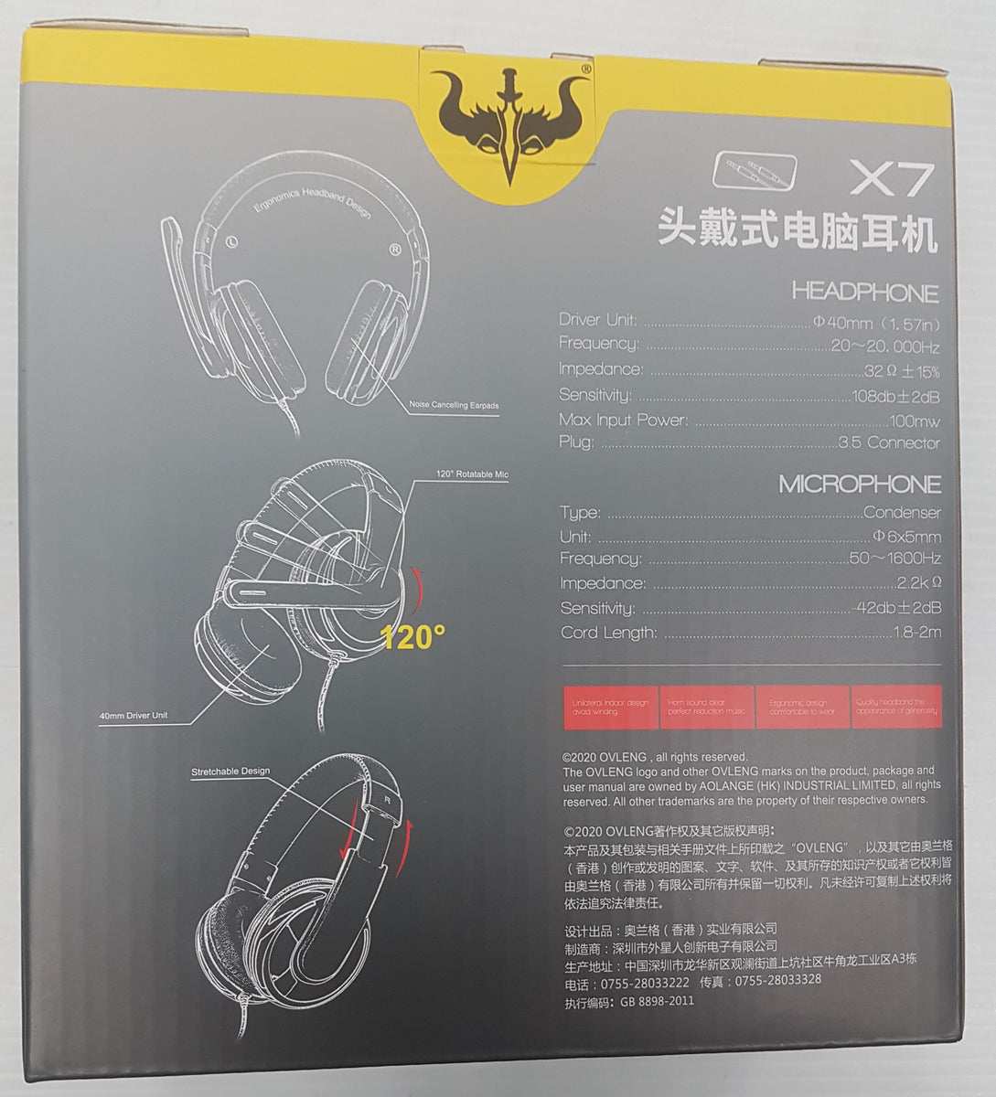 Ovleng Innate Voice X7 Headphone with Microphone with 3.5mm Jacks for
