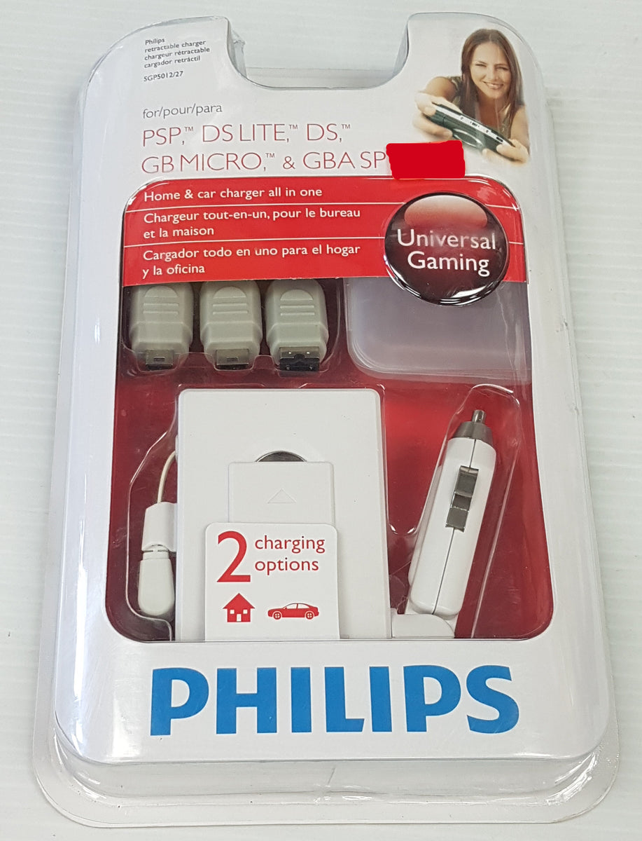 Philips Home and Car Retractable Charger for PSP, DS Lite, DS, GB Micr
