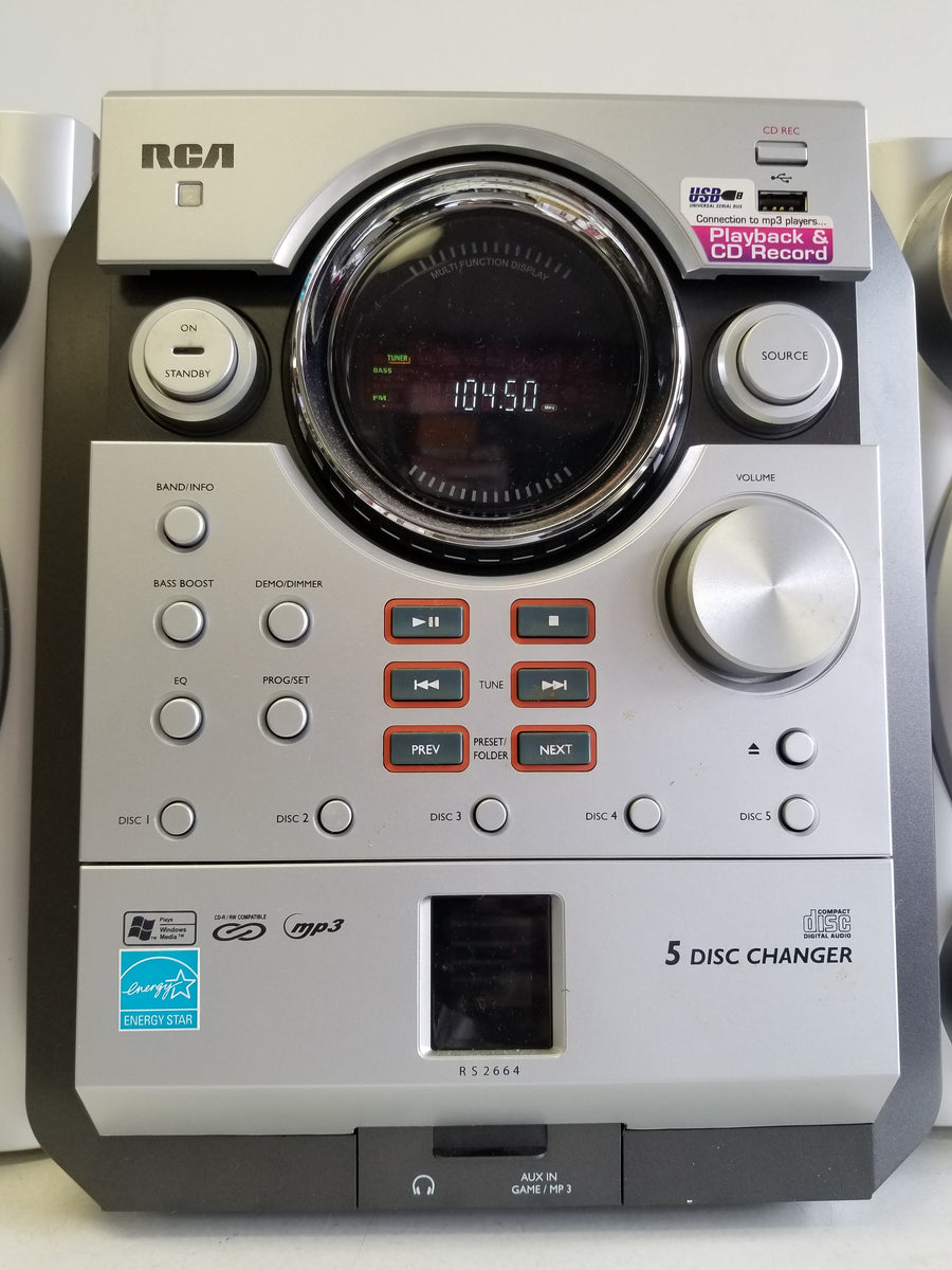RCA 5-Disc, USB Audio System with 300W Total Power rS-2664 - Demo Mode